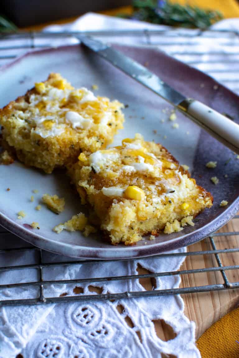Easy Cornbread with Corn, Rosemary, and Cheddar - katesbestrecipes.com