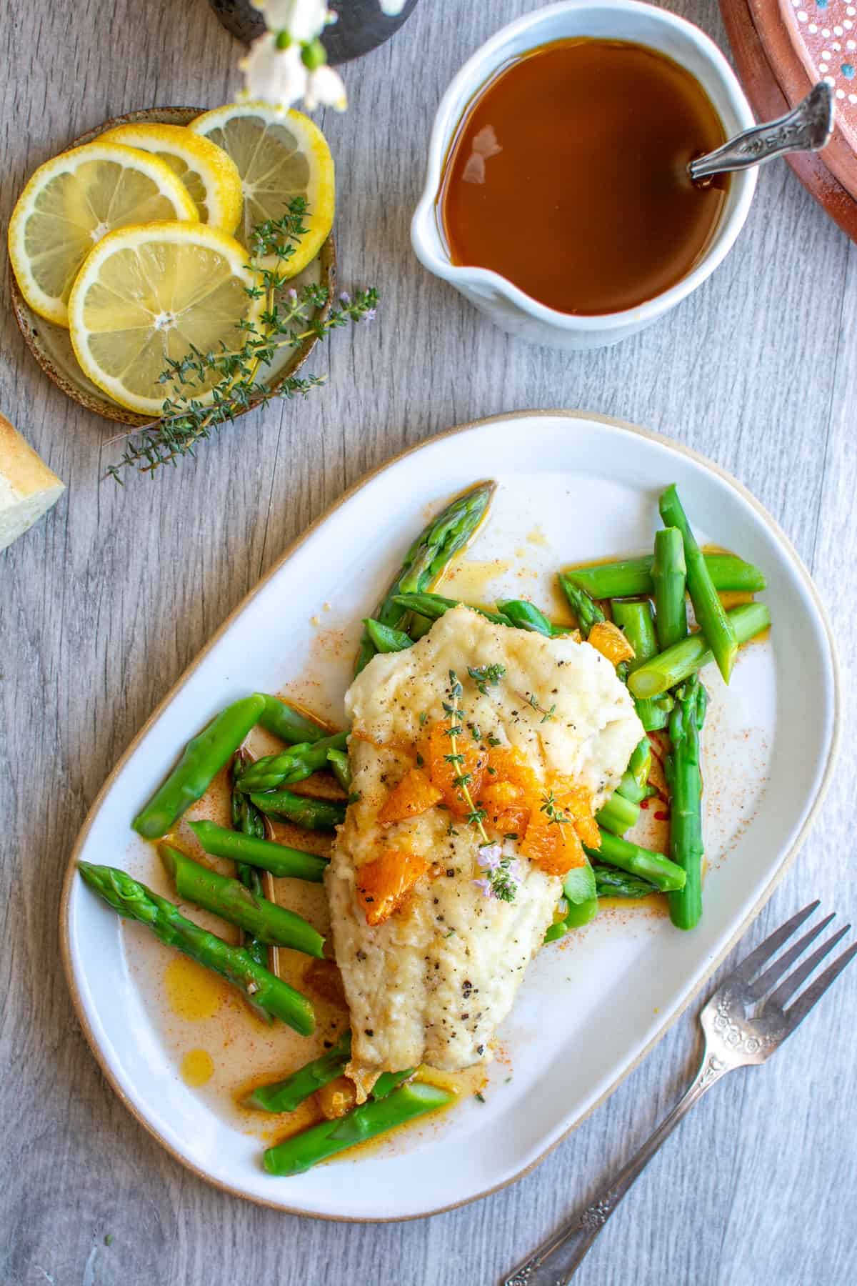 Perfectly Pan-Seared Fish Recipe With Asparagus - katesbestrecipes.com