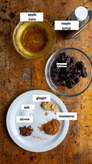Whole Wheat Banana Protein Pancakes with Spiced Prune Syrup