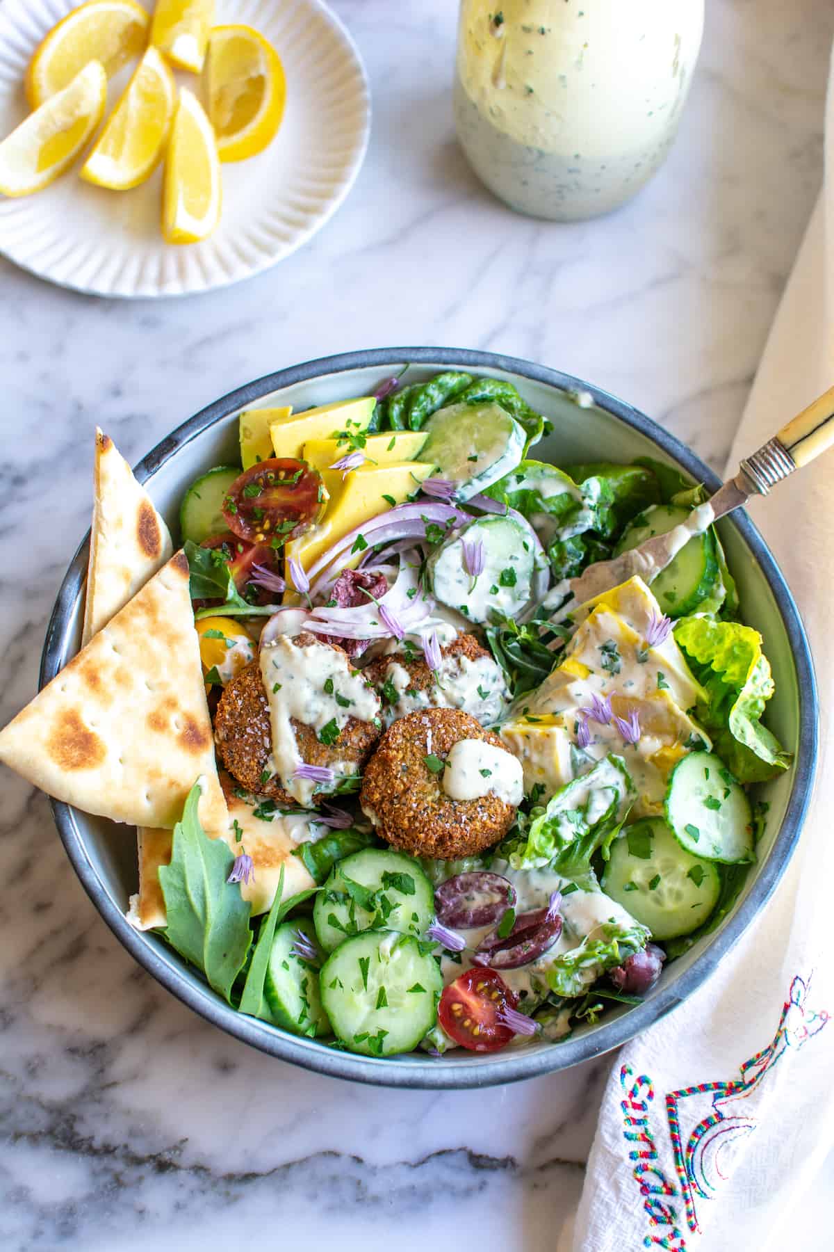 Seriously Delicious Falafel Salad with Lemon-Tahini Dressing ...
