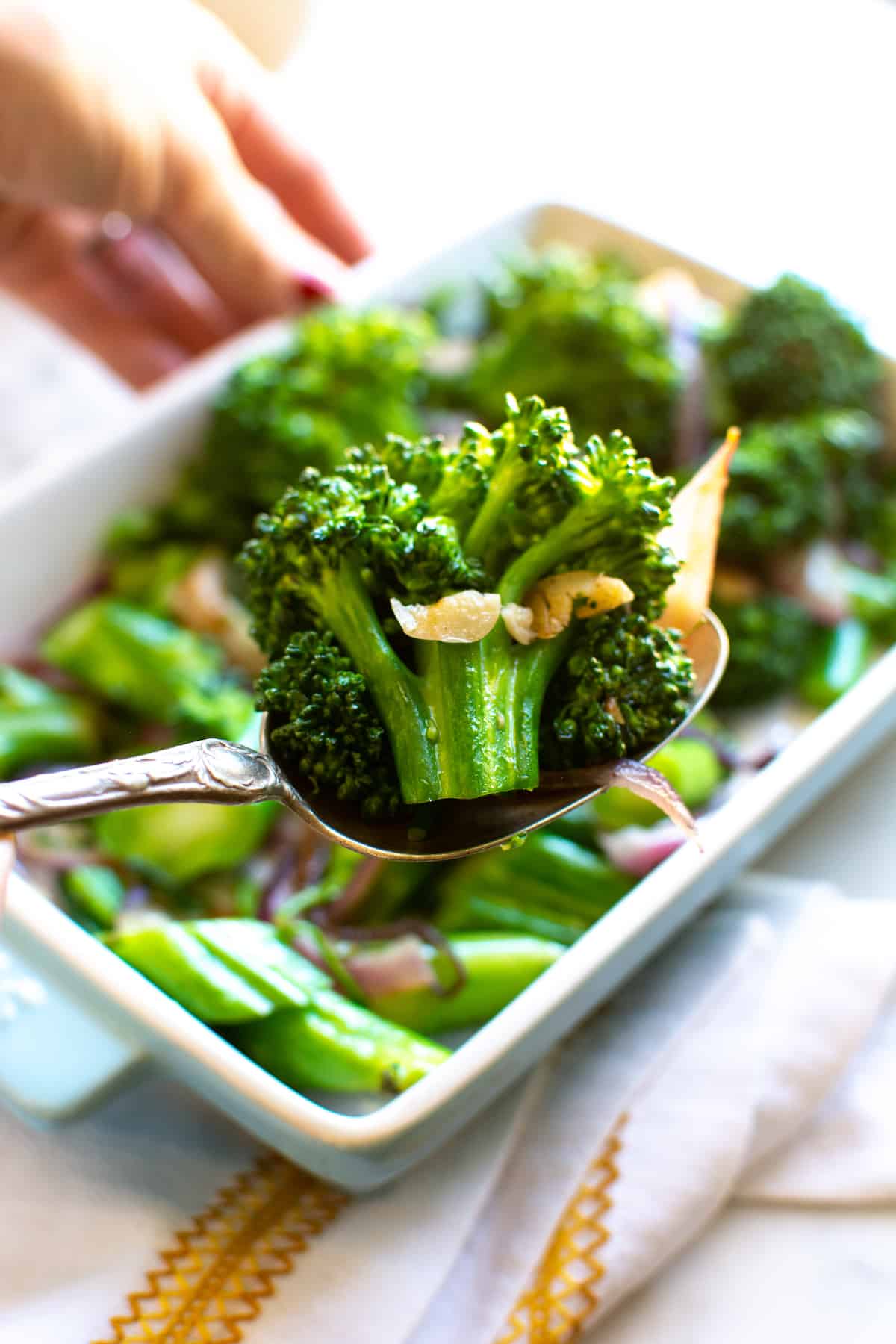 How To Cook Broccolini {With Garlic & Red Onions} - katesbestrecipes.com