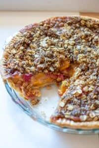 Peach and Raspberry Pie Recipe with Crumb Topping - katesbestrecipes.com